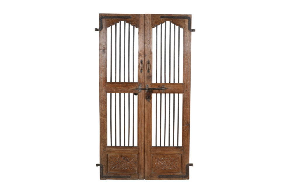 Antique Indian Teak Wood Jali Shutter Doors - Jardinopia Ltd