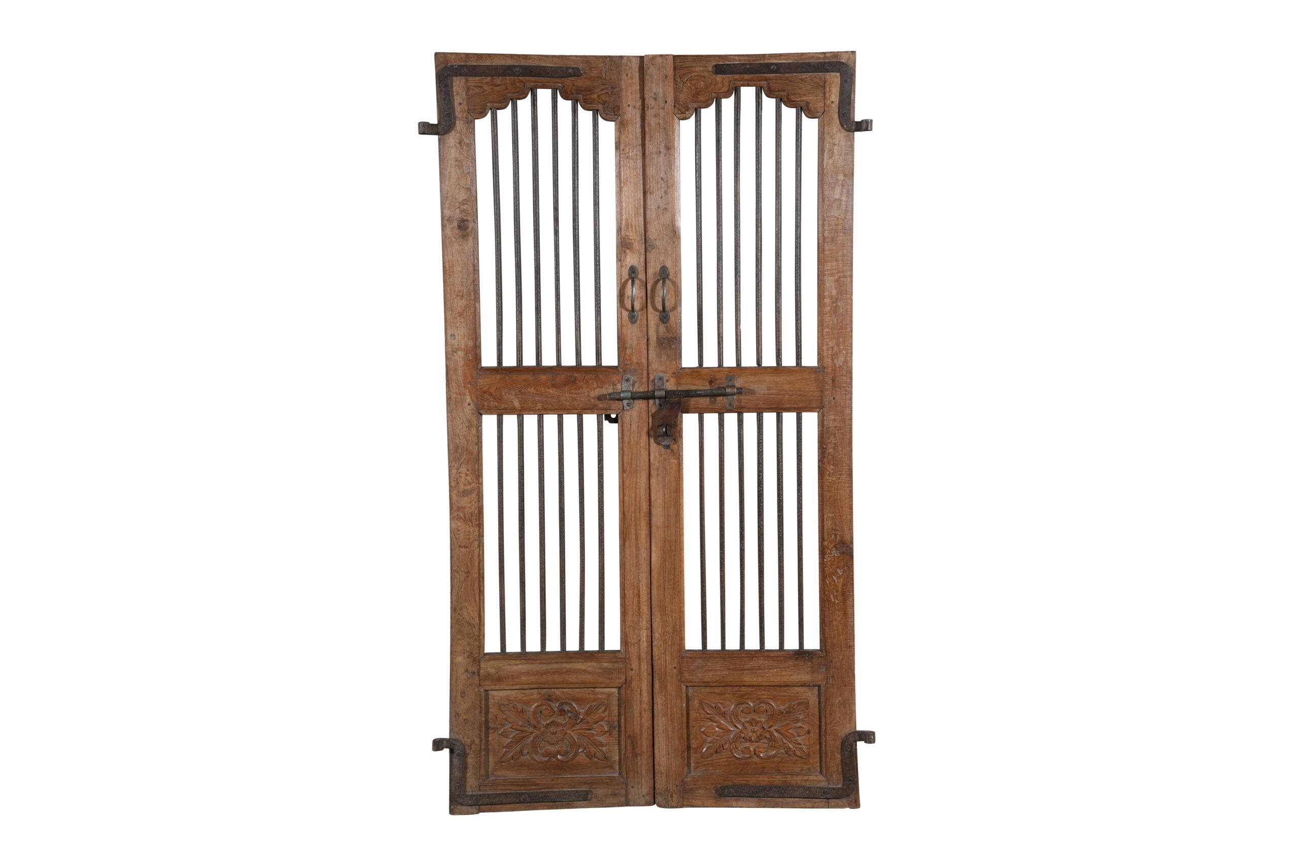 Antique Indian Teak Wood Jali Shutter Doors - Jardinopia Ltd