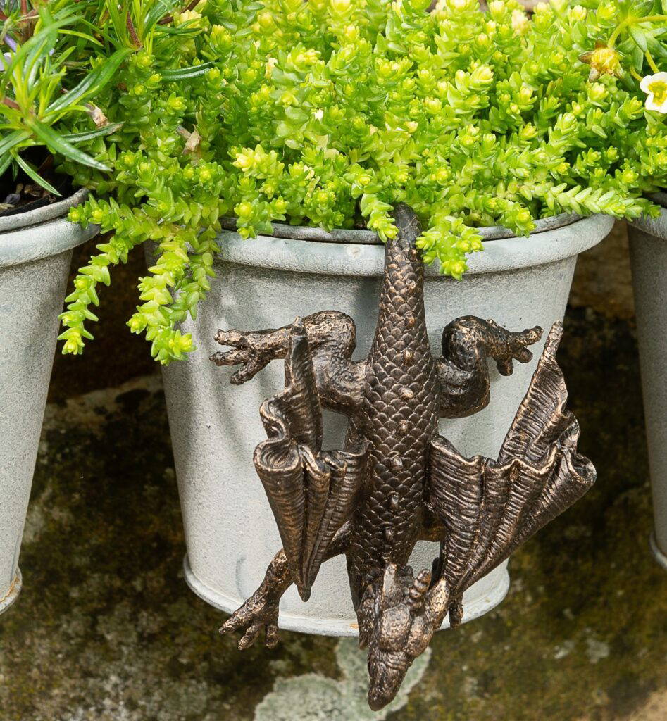 Antique Bronze Coloured Dragon Pot Buddy Plant Pot Hanger - Jardinopia Ltd