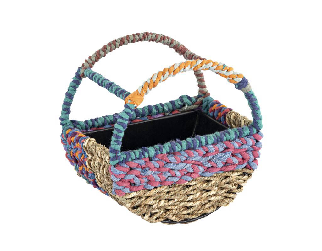 Munja And Reclaimed Sari Fabric Circular Wall Bird Feeder - Large ...