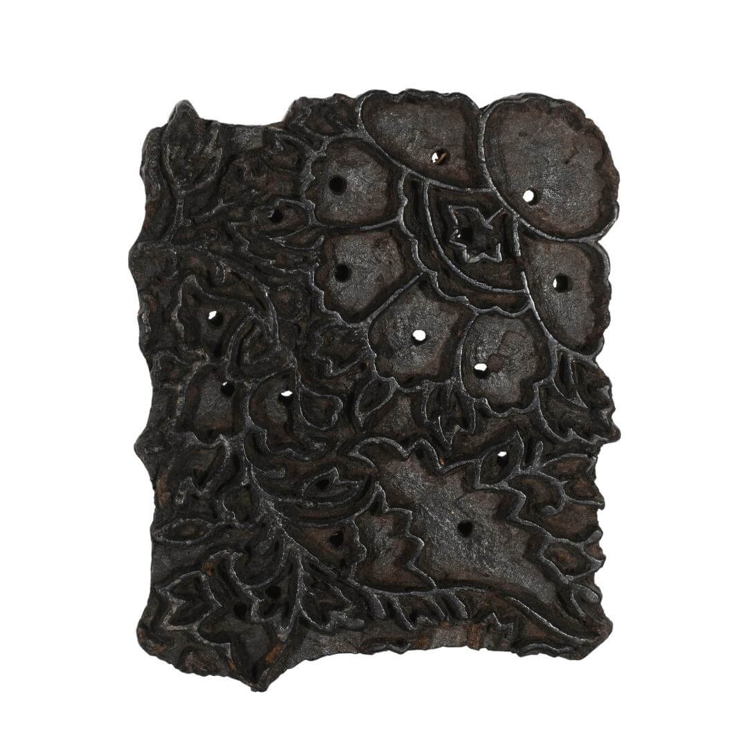 Antique Indian Teak Wood Printing Block Abstract Design - Jardinopia Ltd