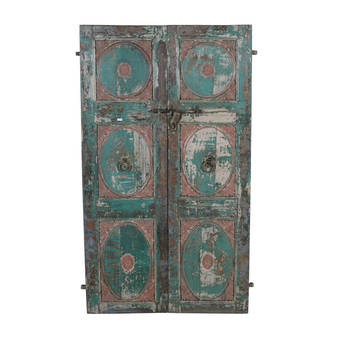 Antique Verdigris Indian Teak Doors - Jardinopia Ltd